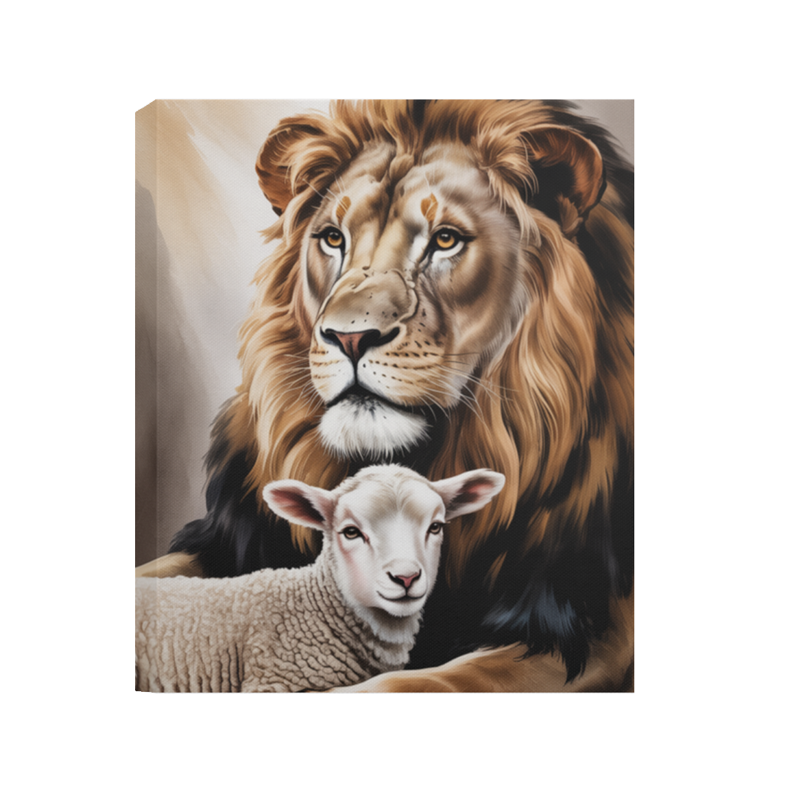Deluxe The Lion and The Lamb Portrait Canvas 1.5in Frame – RealBuyz.com